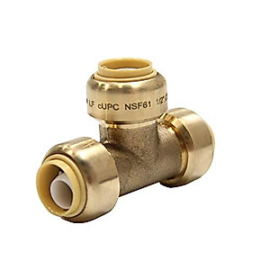 10 Pieces EFIELD 3/4 Inch Tee Push-Fit Fitting to Connect Pex, Copper, CPVC with a Disconnect Clip