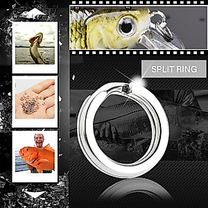 Atibin Swivel Steel Split Ring Fishing Stainless Connector Fishing Rings Snap High Strength Split Ring Saltwater 100pcs 50lbs