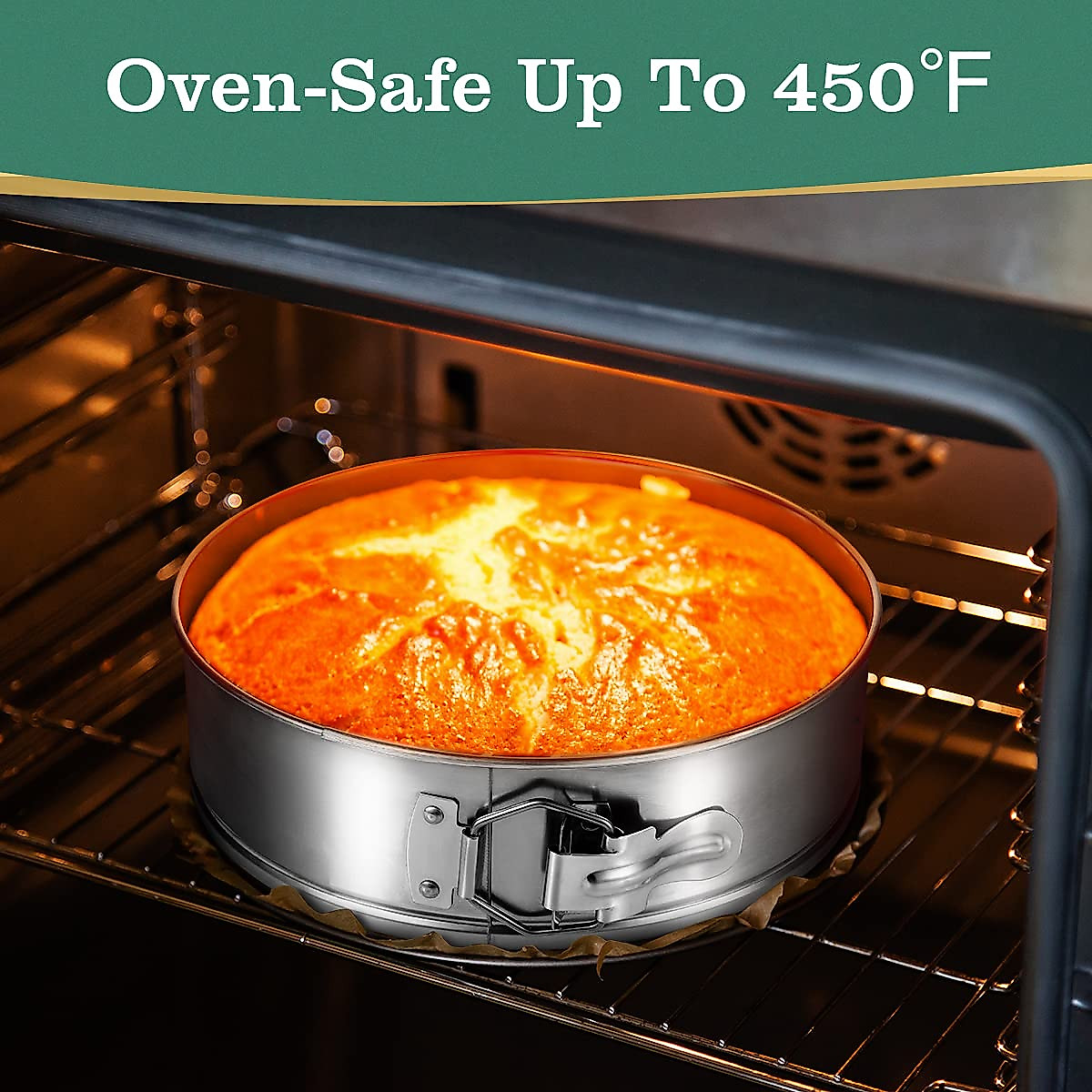 E-Gtong Springform Pan, Stainless Steel Springform Cake Pan, Leakproof & Nonstick Cheesecake Pan, 4" 7" 9" Round cake Pan with 50 Pcs Paper Liners and 7 Pcs Piping Tips