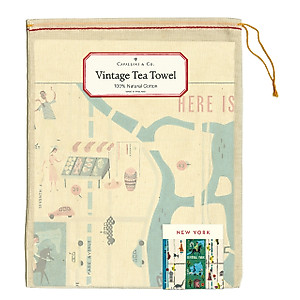 Cavallini Papers & Co. City Cavallini Vintage New York Map Cotton Tea Towel