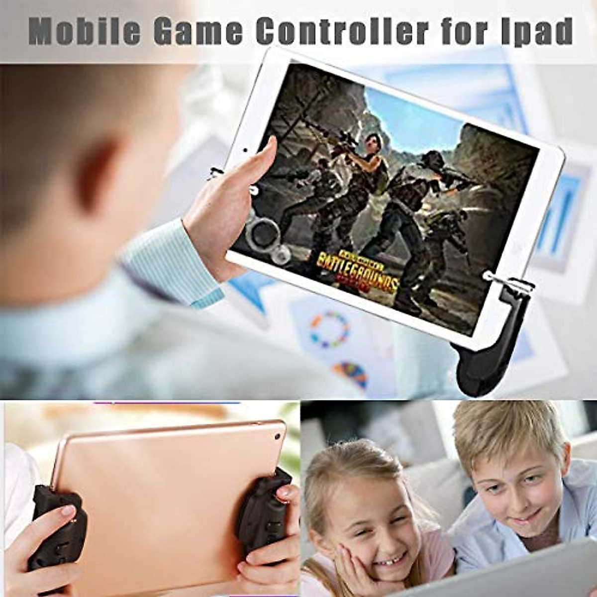 Ytuomzi Mobile Game Controller for iPad/Tablets, Sensitive Shoot Aim Gamepad Trigger for PUBG/Knives Out, Handgrip for Tablet & Smartphones