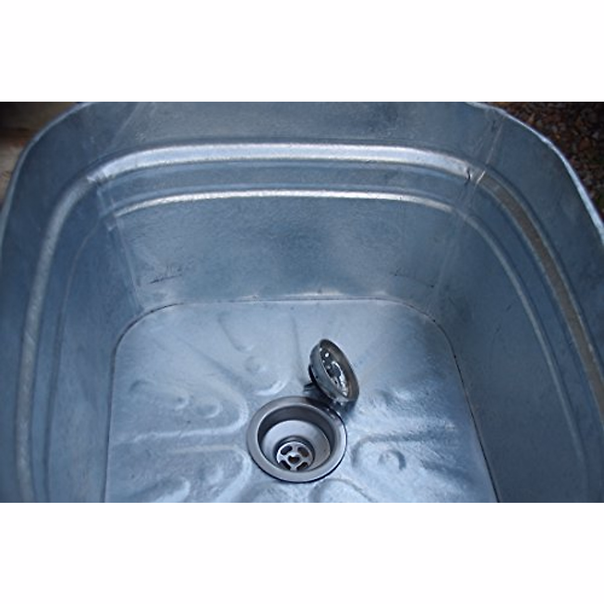 Square Wash Tub with standard 1-1/2" tailpiece Kitchen Sink Basket Drain Strainer (Double tub with standard 1-1/2" tailpiece drain and stand)