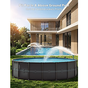 POOLHACKER Pool Fountains for Above and In-ground Pools, Adjustable Whale Tail Waterfall Wide Width Pool Sprinkler Fountain for Relaxation & Cooling 10-20 Degrees, Swimming Pool SPA Accessories