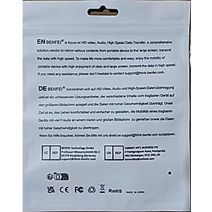 DisplayPort to VGA Adapter, Benfei DP DisplayPort to VGA 6 Feet Cable Male to Male Gold-Plated Cord Compatible for Lenovo, Dell, HP, ASUS and Other Brand