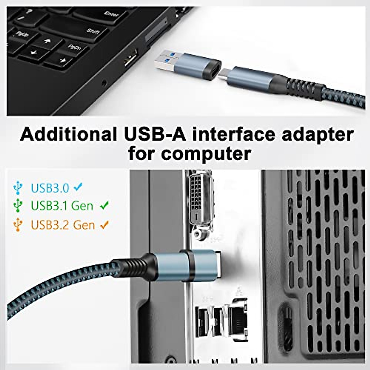 Kuject Link Cable 20FT Compatible for Quest 2/1/Pico 4, Nylon Braided Long Cable Accessories for Rift S/Steam VR Games, USB 3.0 Type C to C High Speed Data Transfer Charging Cord for Gaming PC