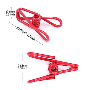 30 Pcs 2 Inch Red Chip Clips, PVC Coating High Elasticity Strength Clothes Pins, Food Clips and Bag Clips