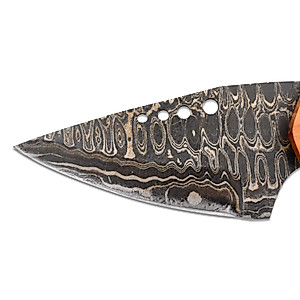 Old Ram Handmade Full Tang Real Damascus Steel Hunting-Camping | Fishing Knife Comes With Leather Sheath