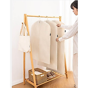 100% cotton canvas garment bags for closet storage and travel suit bags for clothes, coats, jackets, shirts, dresses suit garment cover for hanging clothes storage (24''x59'')