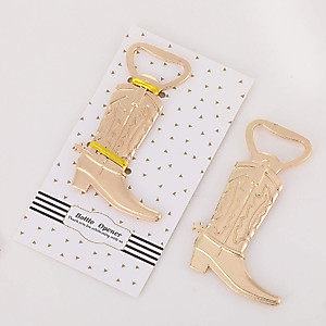 6 Pcs New Cowboy Boot Bottle Opener Favors for Wedding Party Bridal Shower Baby Shower or Birthday Party Decor,Boot Beer Bottle Opener Party Souvenirs and Decoration,Groomsman Gift (Gold, 6)