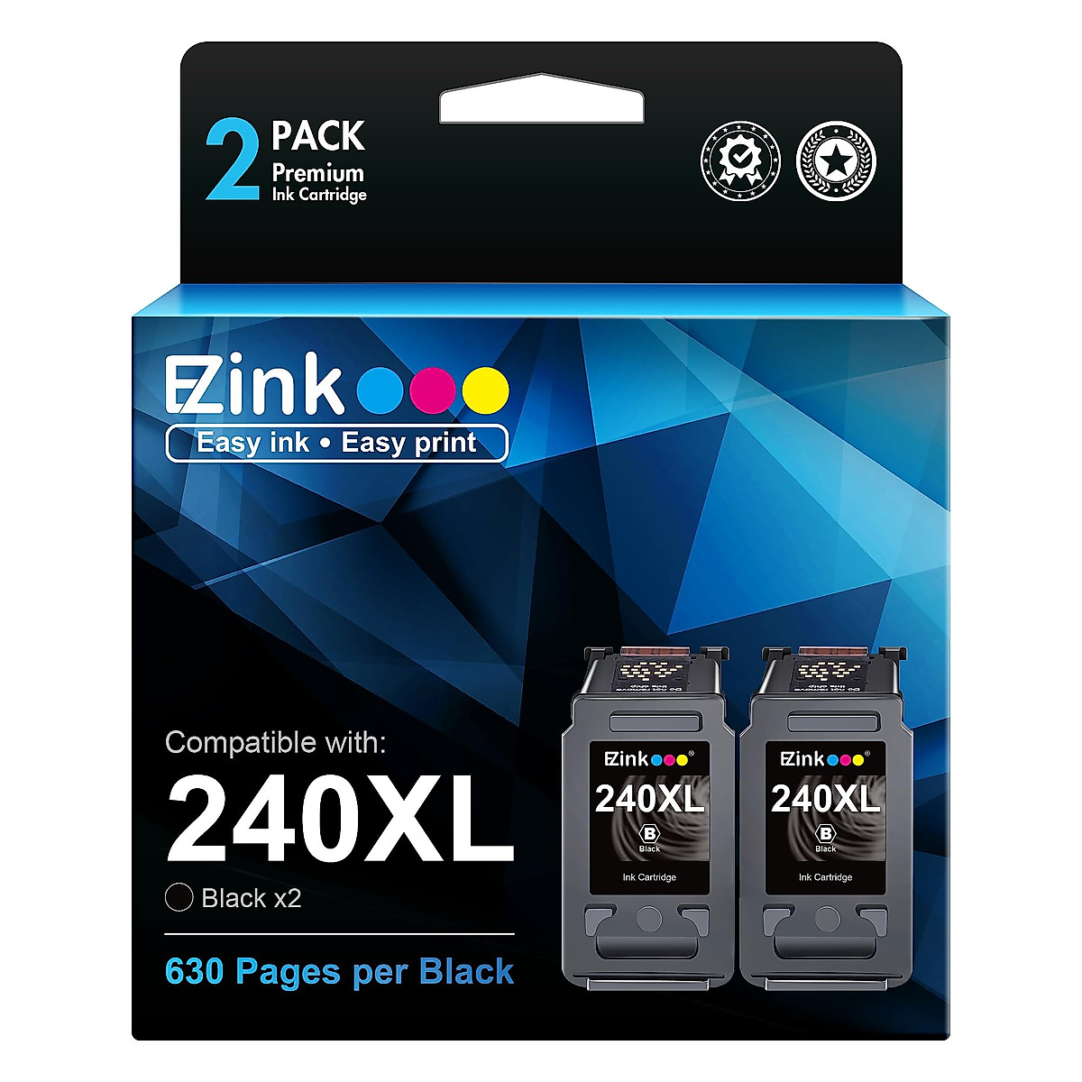 E-Z Ink (TM) Remanufactured Ink Cartridge Replacement for Canon 240 240XL PG-240XL for use with PIXMA TS5120 MG3620 MG3520 MG3522 MX532 MX452 Printer (2 Black)