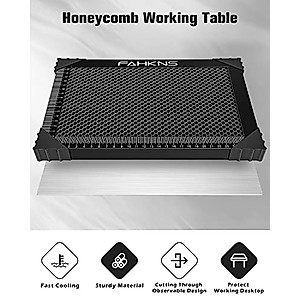 FAHKNS Honeycomb Working Table, 300 x 200 x 22mm Honeycomb Laser Bed for Most Laser Engravers, for Fast Heat Dissipation and Table-Protecting with Aluminum Plate