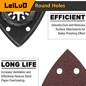 LEILUO 116 Pcs Multitool Blade Kits Cutting and Sandpaper Oscillating Tool Accessories Universal Oscillating Saw Blades with Storage Bag Compatible with DeWalt Makita Dremel and More