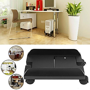 CPU Stand Mobile Desktop Tower Computer Floor Stand Rolling Caster Wheels Adjustable Width Universal PC Computer Holder Cart with 4 Caster Wheels (Black)