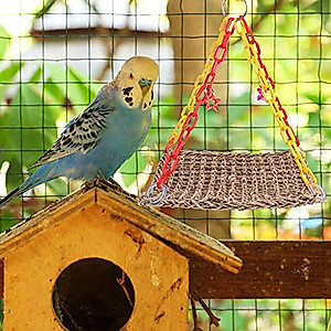 POPETPOP Straw Rope Parrot Swing Perch Birds Flying Trapeze Toy Parakeets Molar Toys Parrot Macaw Training Toys Parakeets Biting Plaything Hanging Toy