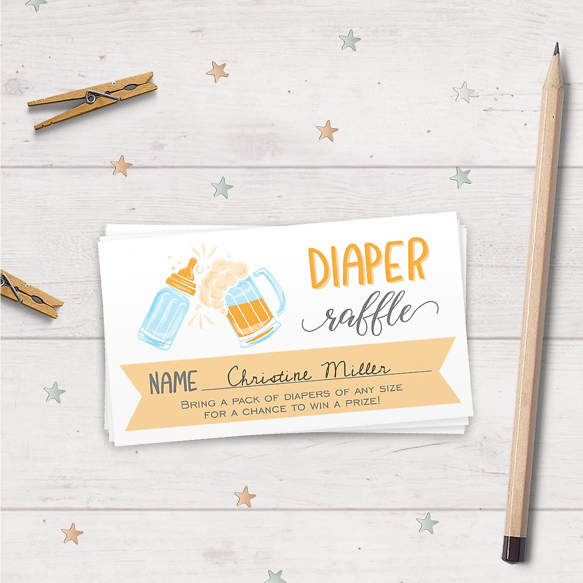 Canopy Street Baby Shower Diaper Raffle Tickets, 50, Brewing Theme