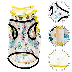 TEHAUX Hawaiian Shirts 3PCS Summer Pet T- Shirts Dog Shirts Pet Cooling Waistcoats Breathable Vest Costume Pet Clothes Dog Supplies (Size S) Summer Dress