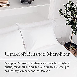 Everspread Bed Linen Set, (4 Piece Sheet Set), Full Size, White. Ultra-Soft & Breathable. Luxury Bedding. Deep Pockets - Fits Mattresses up to 16 inches. Wrinkle & Fade Resistant