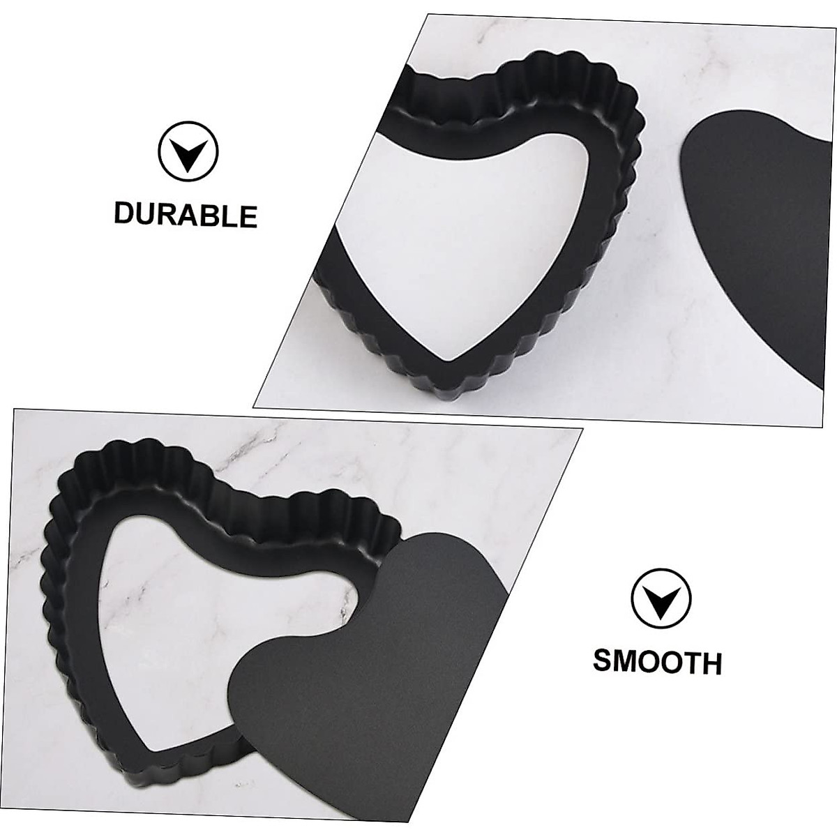 Abaodam 3pcs Live Bottom Baking Tray Cake Pan Oven Safe Mini Muffin Metal Dies Heart Cake Heart Tart Pan Kitchen Baking Tool Diy Baking Tray Chrysanthemum Bakeware Dessert Plate Egg Cake