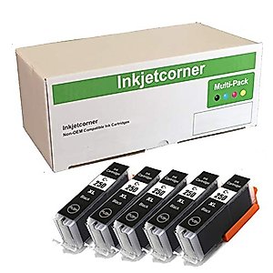 Inkjetcorner Compatible Ink Cartridges Replacement for PGI-250XL PGI-250BK for use with MX922 MG5620 MG6620 MG5520 MG7520 MG7120 IP7220 iX6820 MG5522 MG5420 MG6420 (Big Black, 5-Pack)