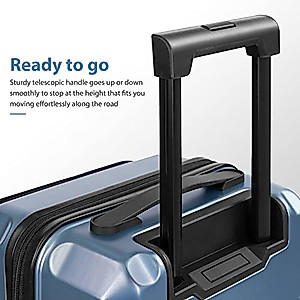 Coolife Luggage Carry On Spinner Suitcase Set with Pocket Compartment Weekend Bag Hardside Trunk (snow white_zipper type, 20in(carry on))