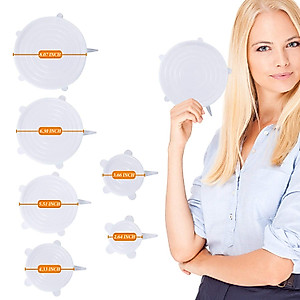 Silicone Stretch Lids, Reusable Durable Food Storage Covers for Bowl, Various Sizes to Meet Most Containers