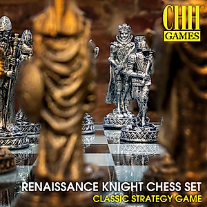 Renaissance Knight Chess Recreational Classic Strategy Game Set, 2 players