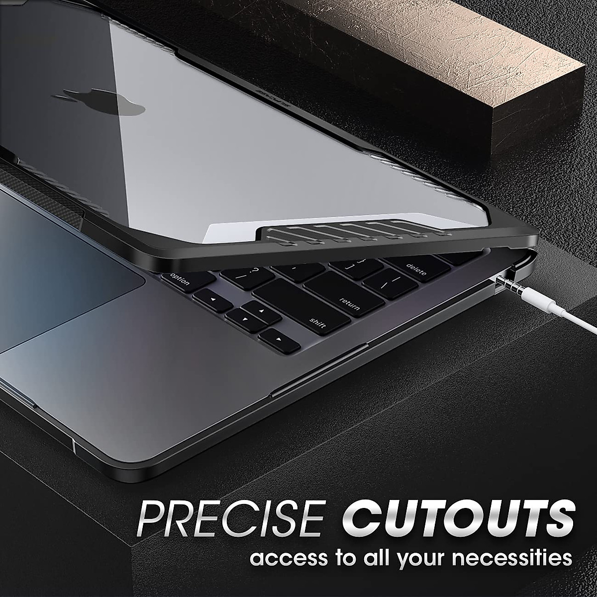 SUPCASE for MacBook Air 15 Inch Case 2025/2024/2023 (Unicorn Beetle), M4 A3241 / M3 A3114 / M2 A2941 Heavy Duty Shockproof Rugged Hard Shell Protective Cover for MacBook Air 15" with Touch ID, Black