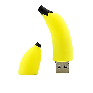 8GB Banana Shape USB Sticks USB 2.0 Flash Drive Thumb Drive USB Drive Memory Stick USB Stick Flash Disk U Disk USB Disk with Chain (Yellow)