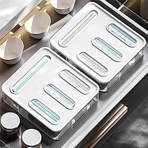 Storage organizer for Ziplock bags, acrylic kitchen drawer bag organizer with zipper closure..-Organizer for Drawer,Countertop and Wall,Easy to Use Ziplock Bag.