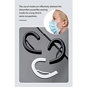 Removable Soft Silicone Earphone Hook Round Reinforced Headphones Sports Ear Hook for Earphones Earbuds Headset(1 Pair) (Black)