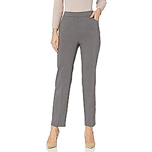 Alfred Dunner Women's Allure Slimming Missy Stretch Pants-Modern Fit, Grey, 12
