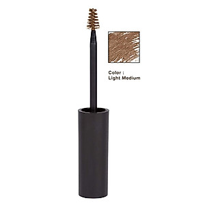Elizabeth Mott Eyebrow Gel Makeup - Queen of the Fill Brow Tint and Filler - Brush to Fill in Eyebrows and Cover Gray Hairs, Water resistant, Long Lasting - Cruelty Free, Light Medium Brown, 4g