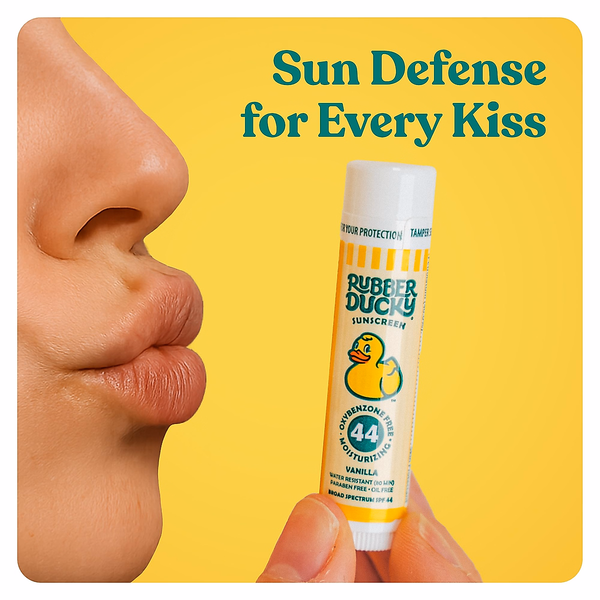 Rubber Ducky - SPF 44 Lip Balm - Moisturizing Vitamin E Sunscreen For Lips - All Season Broad Spectrum UV Protection - Waterproof 80 Minutes - NO-OX Protectant - Clear - Vanilla - 3 Pack