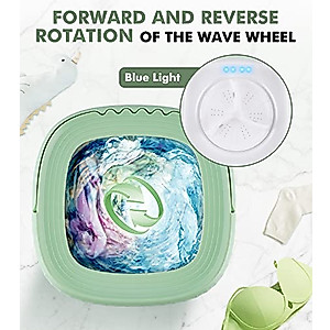 Meticuloso Portable Washing Machine, Foldable Mini Washer, Small Washer for Underwear, Socks, Baby Clothes, Towels, Delicate Items, in Apartment, Dorm, Camping, Trips and RVs