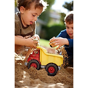 Green Toys Dump Truck in Yellow and Red - BPA Free, Phthalates Free Toys for Gross/Fine Motor Skill Development. Pretend Play , Red/Yellow