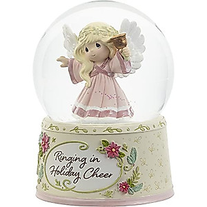Precious Moments 221104 Ringing in Holiday Cheer Annual Angel Musical Resin/Glass Snow Globe