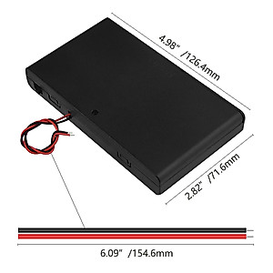 WMYCONGCONG 5 PCS 8 x 1.5V 12V AA Battery Holder Case Box with ON/Off Switch and Leads Wire