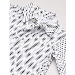 Calvin Klein Boys' 3-Piece Sweater Set with Matching Woven Button-Down Shirt and Pants, Red Block, 18 Months