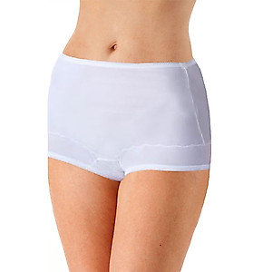 Dixie Belle 719 Scallop Trim High Waist Full Coverage Panty (3 Pack) (8, White)