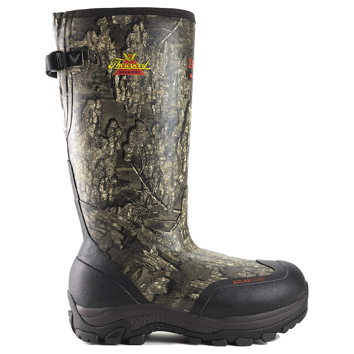 Thorogood Infinity FD 17” Waterproof Insulated Hunting Boots for Men - Realtree Timber Camo Neoprene with 1600g Thinsulate and Self-Cleaning Traction Outsole, Camo - 8 M US