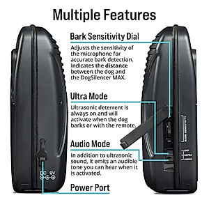 Good Life, Inc. Dog Silencer MAX | Stops Barking up to 300 ft. Away | Humanely Stop Barking Dogs | Automatic Bark Detection up to 75 ft. | Includes Remote Control | Dog Training Device