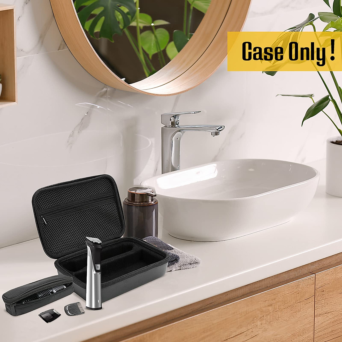 ProCase Hard Travel Case for Multigroom Series 7000 MG7750/49 MG7770 MG7790 MG7791/40 Men's Electric Trimmer Shaver and Attachments Father's Day Gift -Black