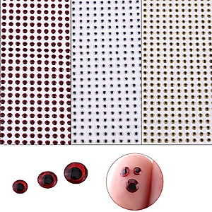 500PCS 3D Eyes Fishing Lure for DIY Lure Baits Making 3mm4mm5mm Lifelike Fish Eye Artificial Fake Eyes Fish Bait Eye(5mm Silver)