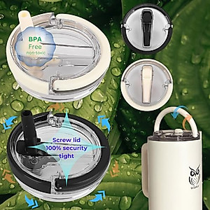 WILANKAR Tumbler 40oz Water Bottle with Lid, Handle & Flip Straw – Leakproof, Cup Holder-Friendly Travel Cup, Insulated Stainless Steel, Dishwasher-Safe, BPA-Free (Black)