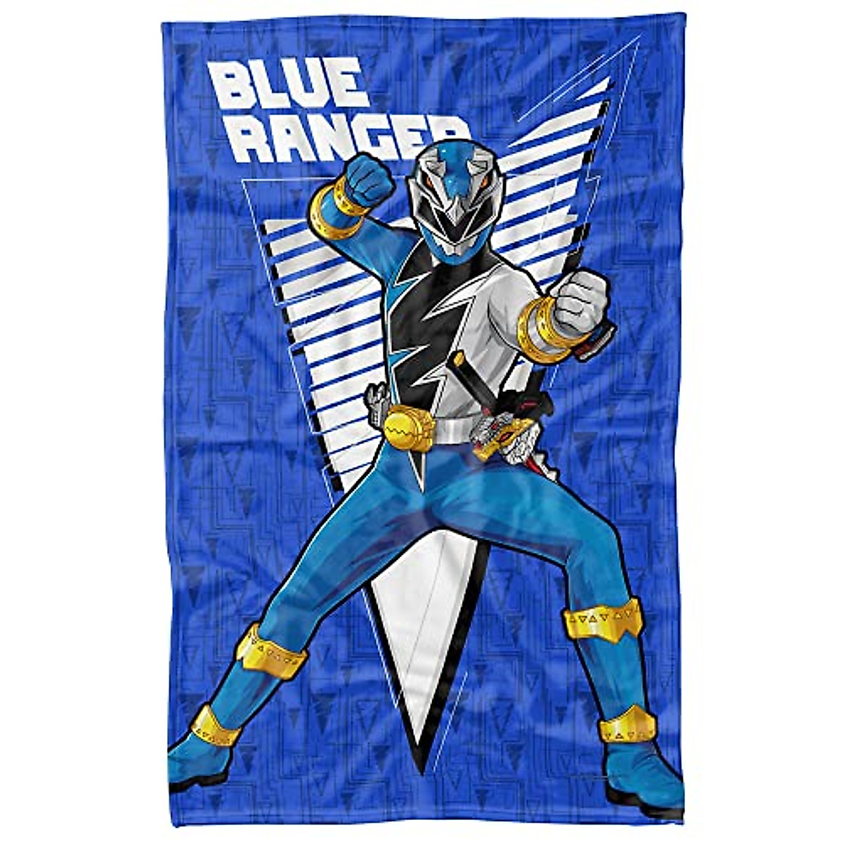 LOGOVISION Power Rangers: Dino Fury Blanket, 36"x58" Blue Ranger Character Fleece Blanket