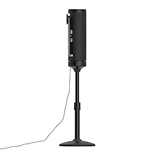 Lasko Elevation 42”-54” Adjustable Height Pedestal Tower Fans for Home, 31 ft/s Airflow, Quiet 28 dB on Low, 90° Oscillation, 12 Hour Timer, Remote Control, Black, EST100
