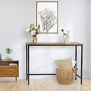 Timberer 39.4” Console Table, Hallway Entrance Table Sofa Table Behind Couch, for Living Room, Entryway, Easy Assembly, Accent Table, Rustic Brown