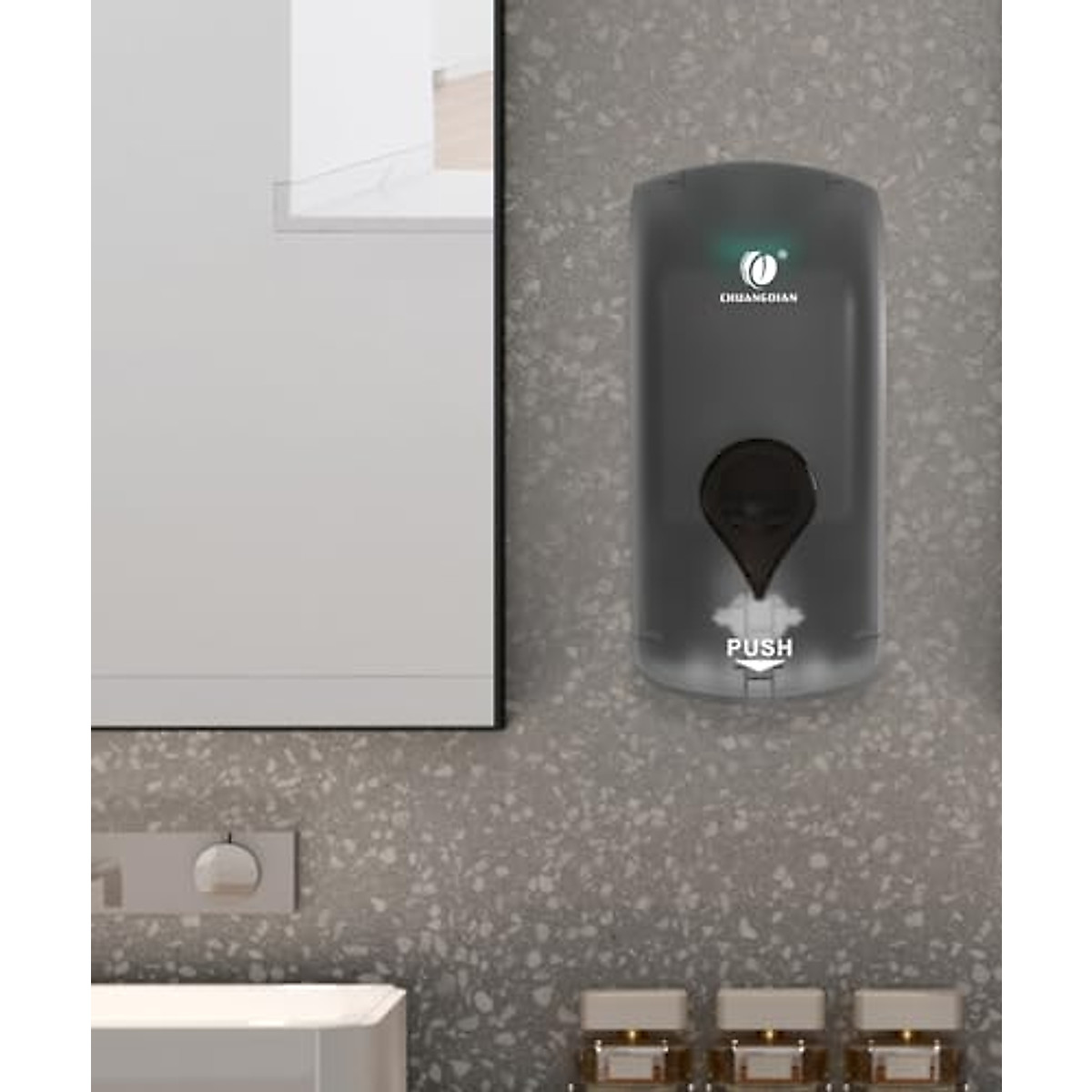 Manual Foam Soap Dispenser, 35oz (1000mL) Commercial Refillable Foaming Soap Dispenser-Transparent Black, CHUANGDIAN