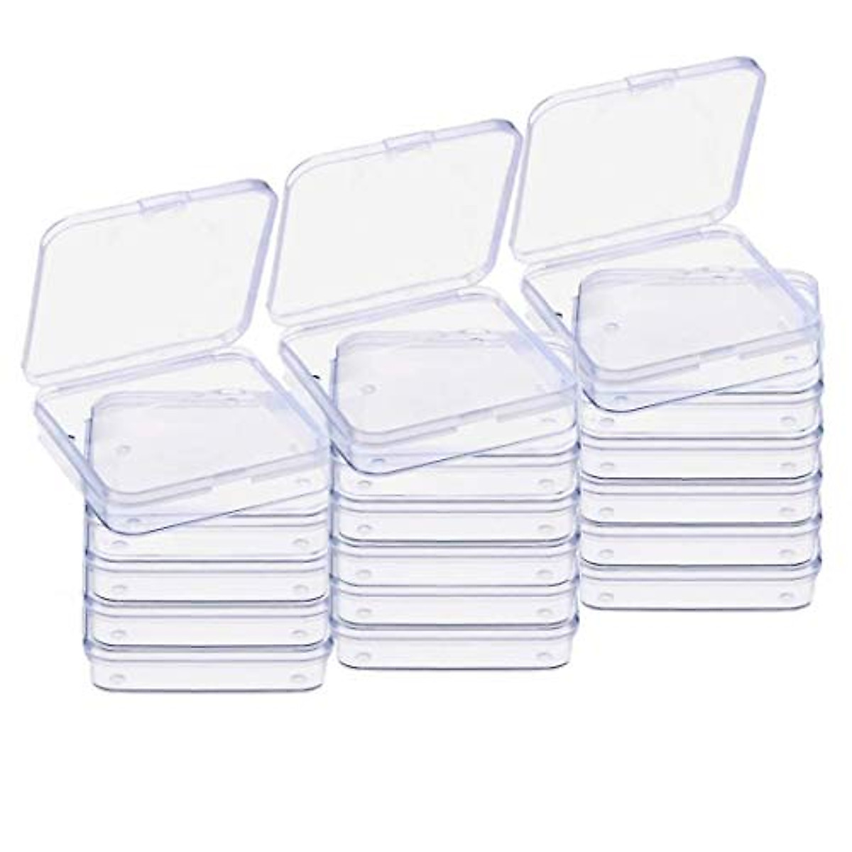 Gebildet 18 Pack Mini Clear Plastic Bead Storage Containers Box Case with lid for Pills,Tiny Bead,and Other Small Items
