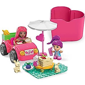MEGA Barbie Color Reveal Building Toy Car Playset, Convertible Road Trip With 66 Pieces, 10 Surprises, Accessories, Kids Age 4+ Years